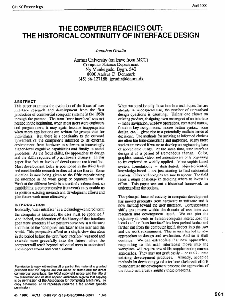 The Computer Reaches Out: The Historical Continuity of Interface Design ...