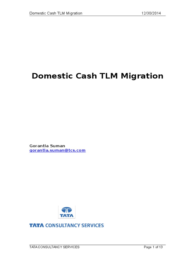 TLM Impl and Migration Domestic Cash Reconciliation V 1.0 | PDF ...