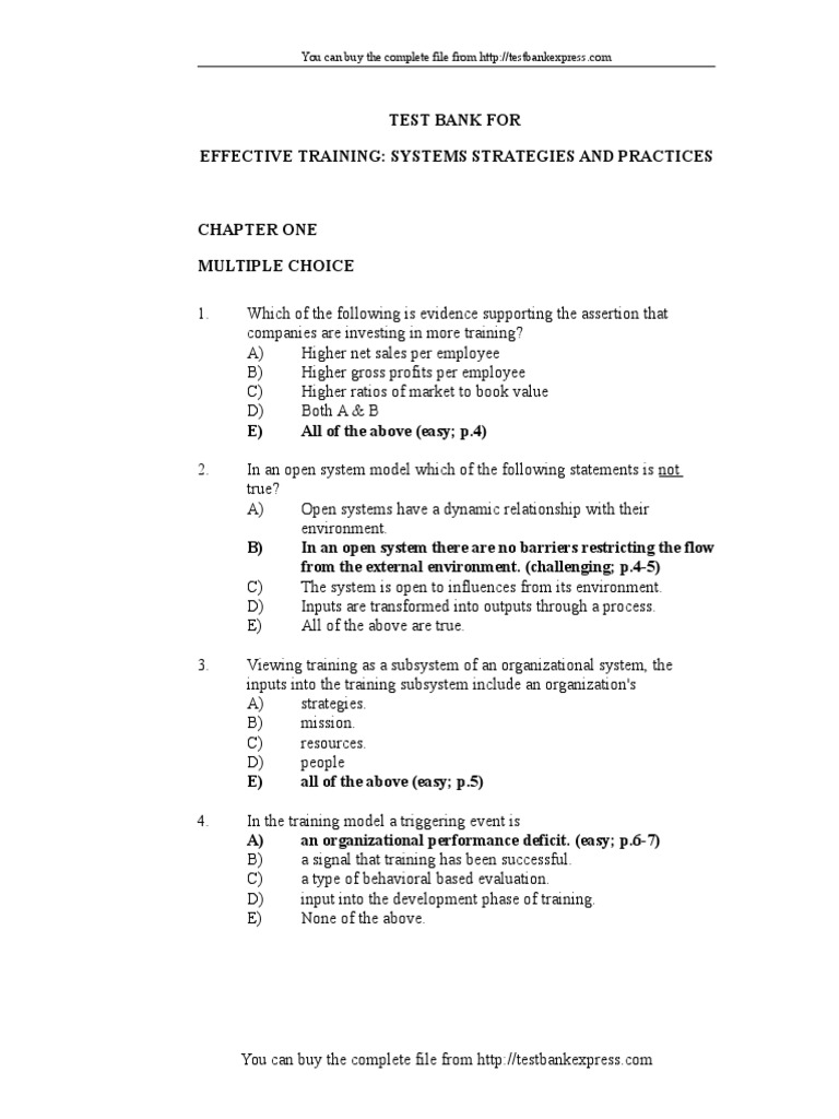 Blanchard - Effective Training - Systems Strategies and Practices 3e ...