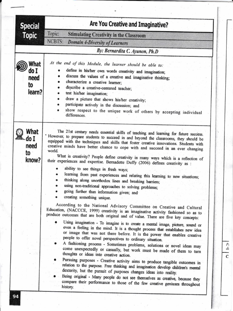 Special Topic | PDF | Curiosity | Creativity