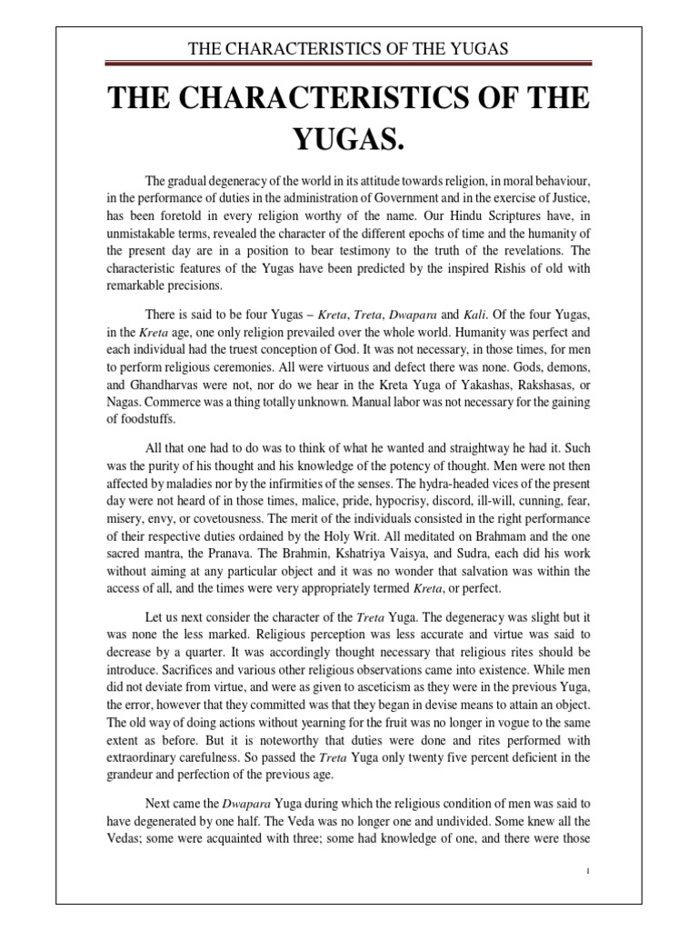 The Characteristics of The Yugas | PDF | Virtue | Indian Religions