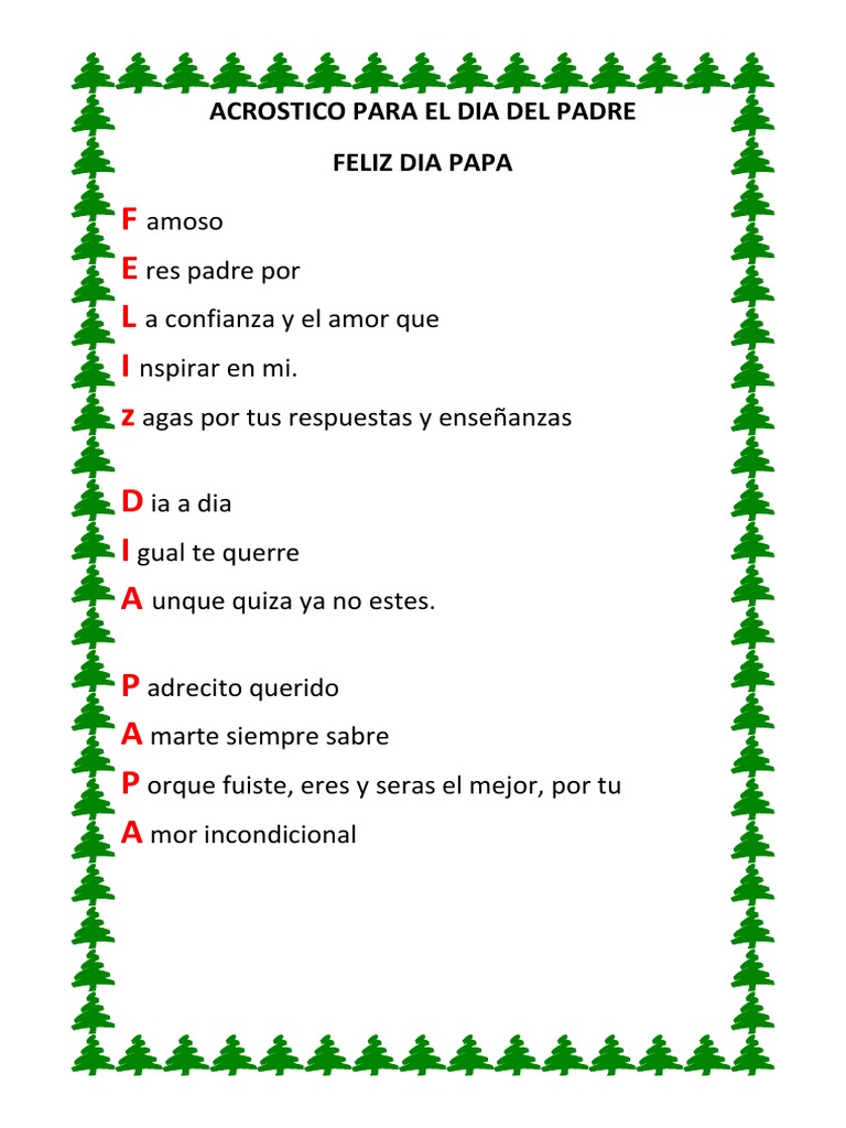 Acrostico para El Dia Del Padre | PDF