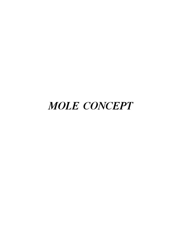 Understanding Mole Concept in Chemistry | PDF | Stoichiometry | Solution