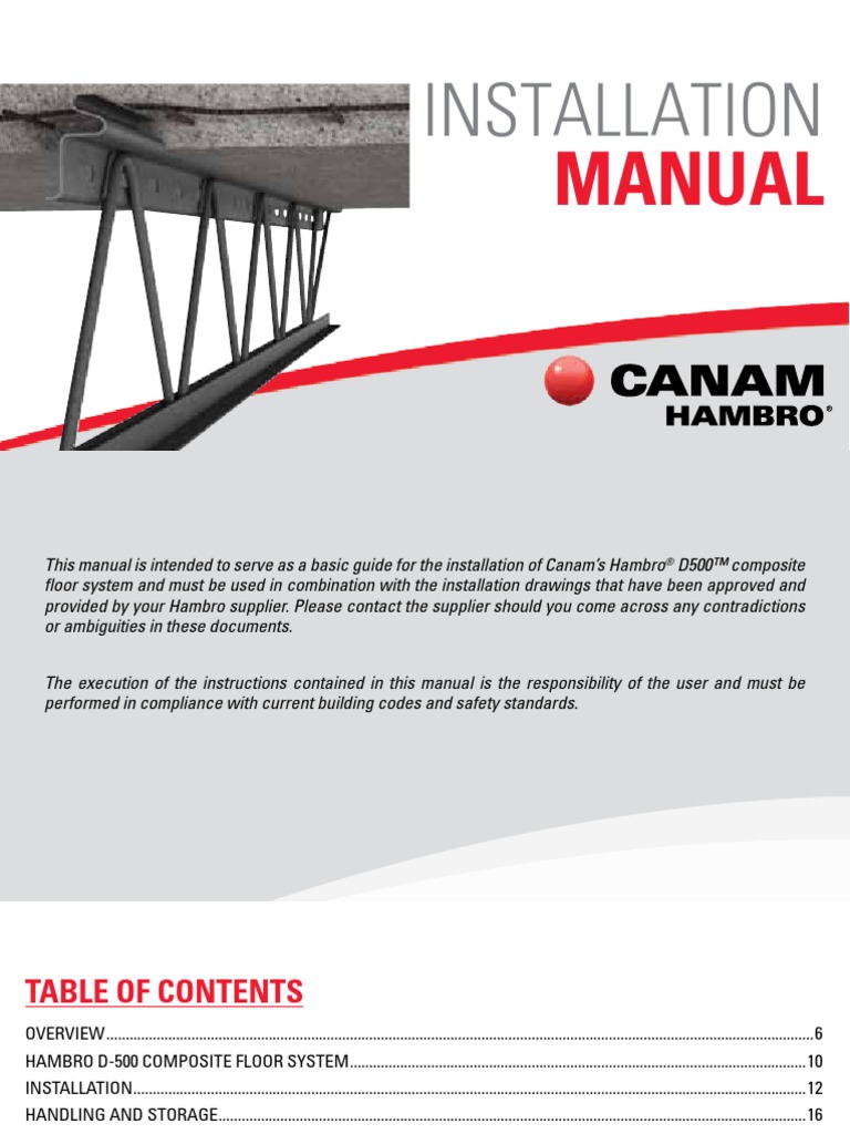 Canam Hambro Installation Manual | PDF | Plywood | Concrete