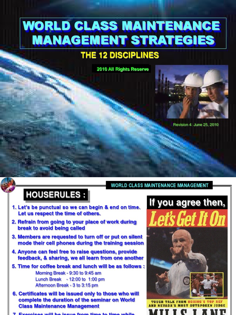 World Class Maintenance 3 Days | PDF | Technology & Engineering