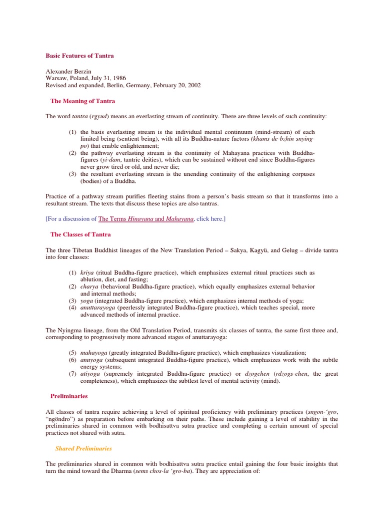 Alexander Berzin - Understanding Tantra | PDF | Vajrayana | Buddha Nature