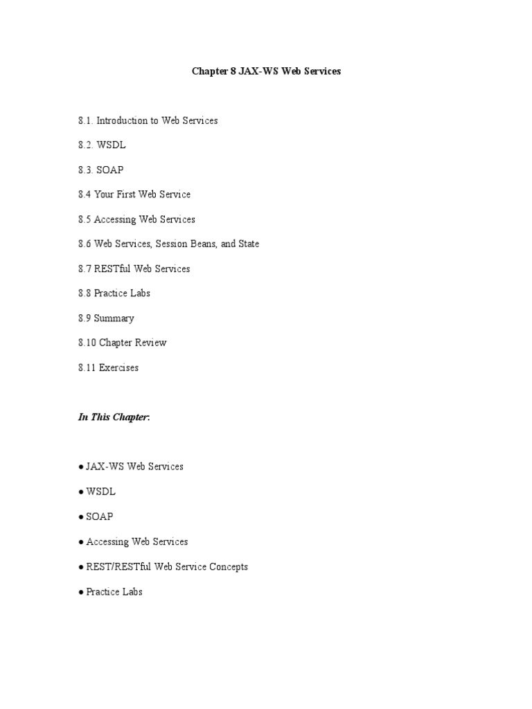 Chapter 8 JAX-WS Web Services | PDF | Representational State Transfer | Soap