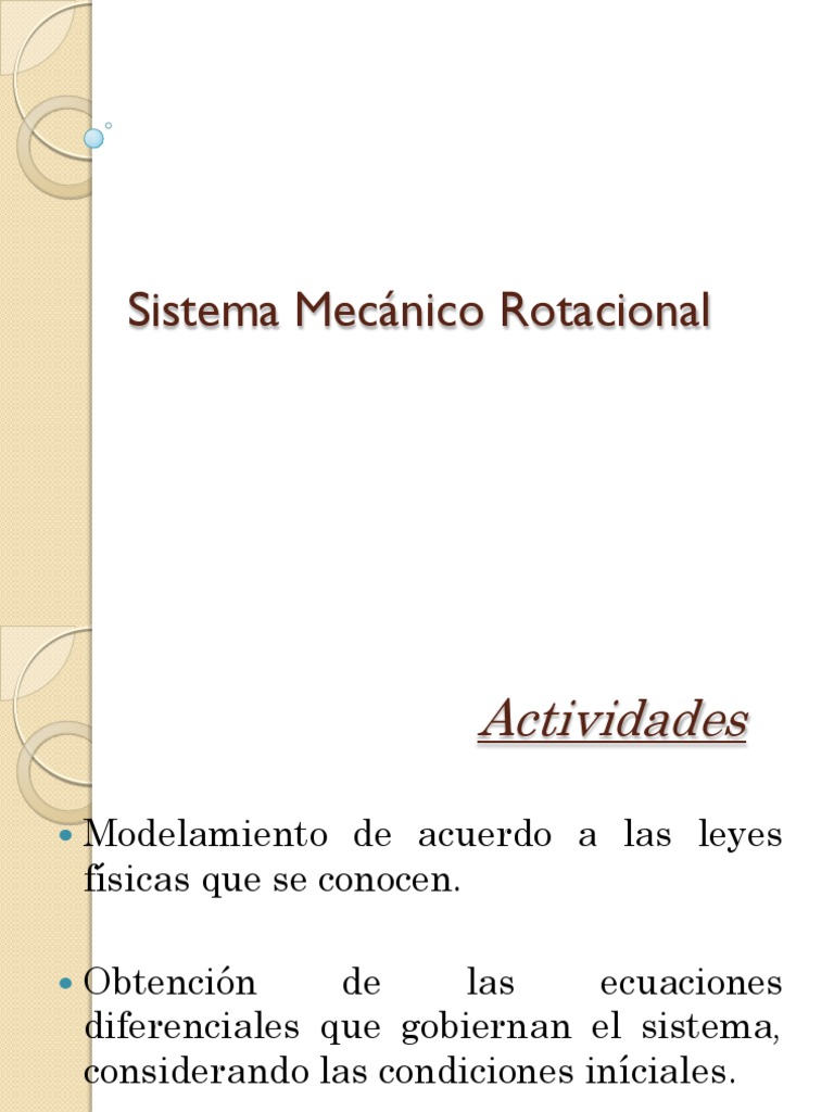 Sistema Mecanico Rotacional | PDF | Eje | Mecánica