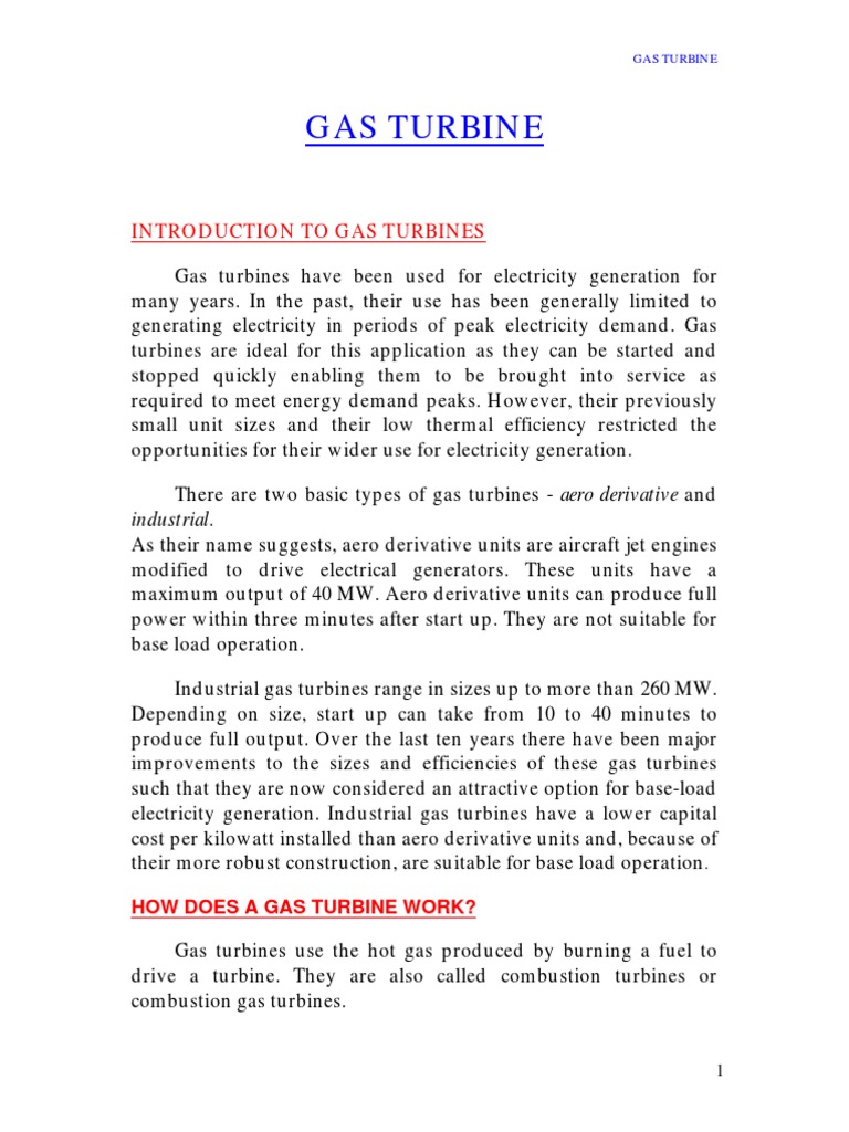 Gas Turbine | PDF | Gas Turbine | Jet Engine