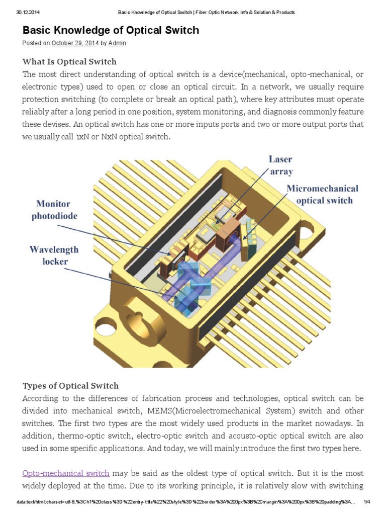 Overview of Optical Switch Types | PDF | Switch | Optical Fiber