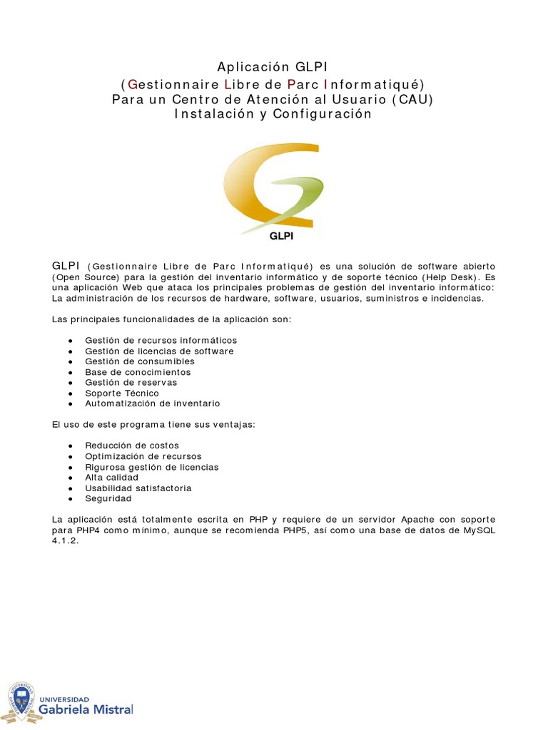 Manual GLPI PDF | PDF | Ventana (informática) | Servidor web