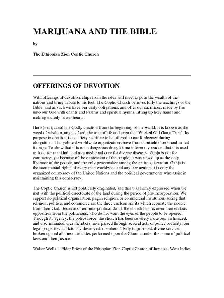 Marijuana and The Bible | Download Free PDF | Eucharist | Baptism