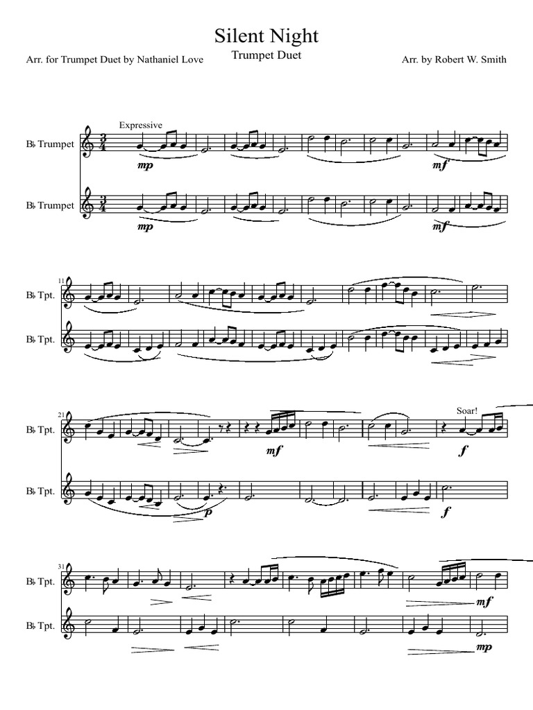 Silent Night Trumpet Duet Revised | PDF