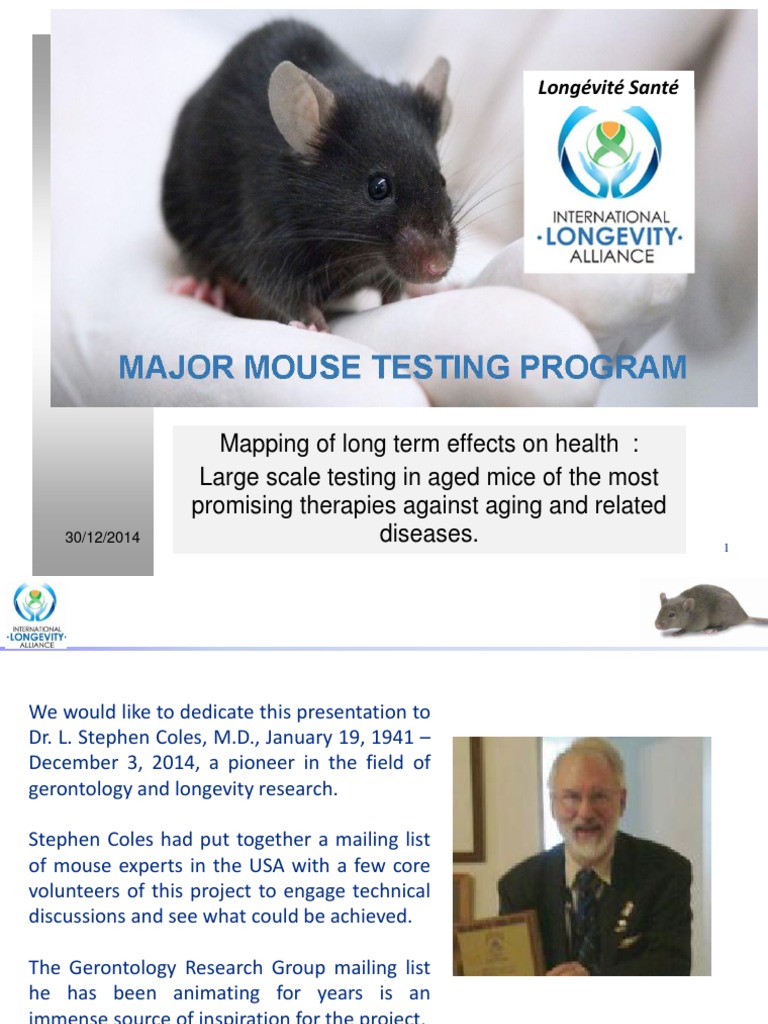 Major Mouse Testing Program | PDF | Life Extension | Ageing