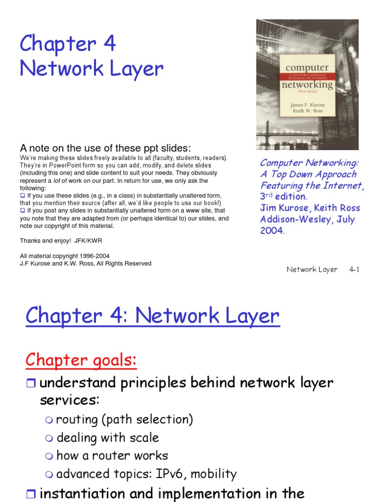 Network Layer: A Note On The Use of These PPT Slides | Download Free ...