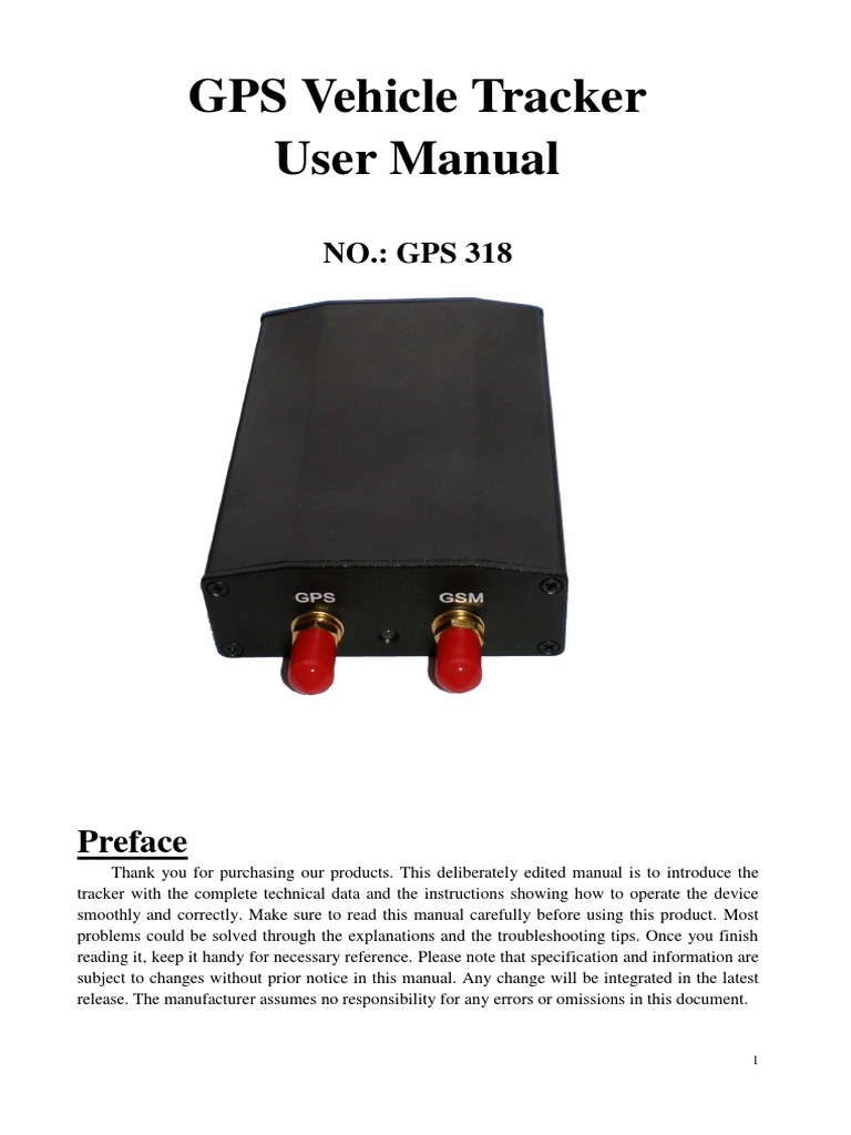 GPS 318 Vehicle Tracker User Manual | PDF | General Packet Radio ...