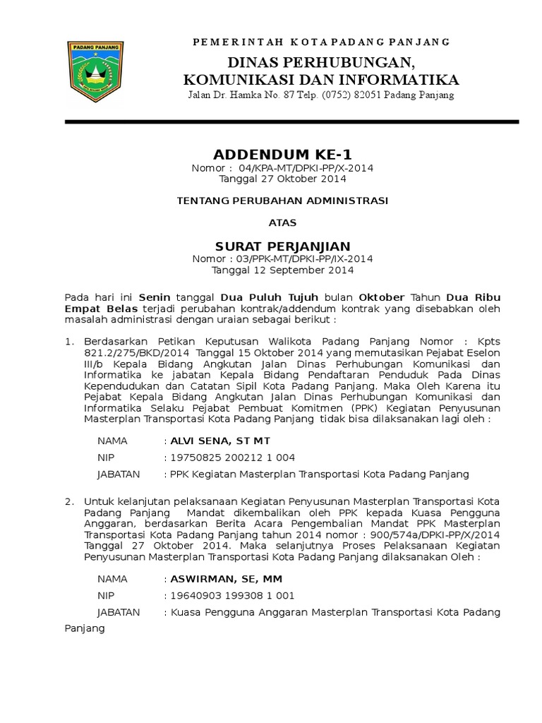 Addendum Kontrak | PDF