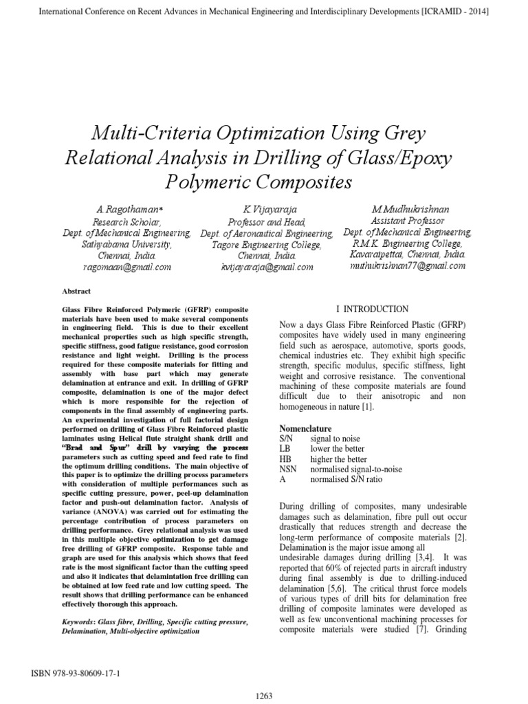 Polymeric Composites Multi-Criteria Optimization Using Grey Relational ...