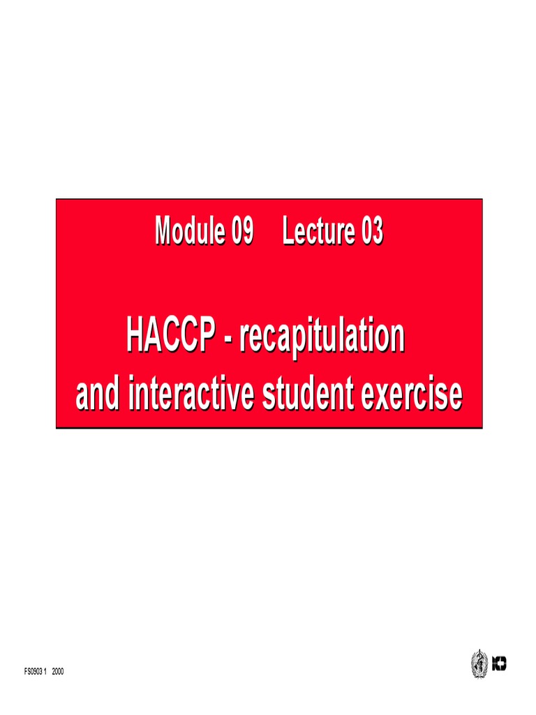 HACCP - Recapitulation 3 | PDF | Hazard Analysis And Critical Control ...