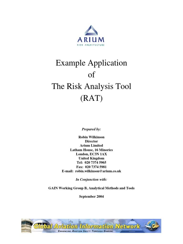 Example Application of The Risk Analysis Tool (RAT) | PDF | Aviation ...
