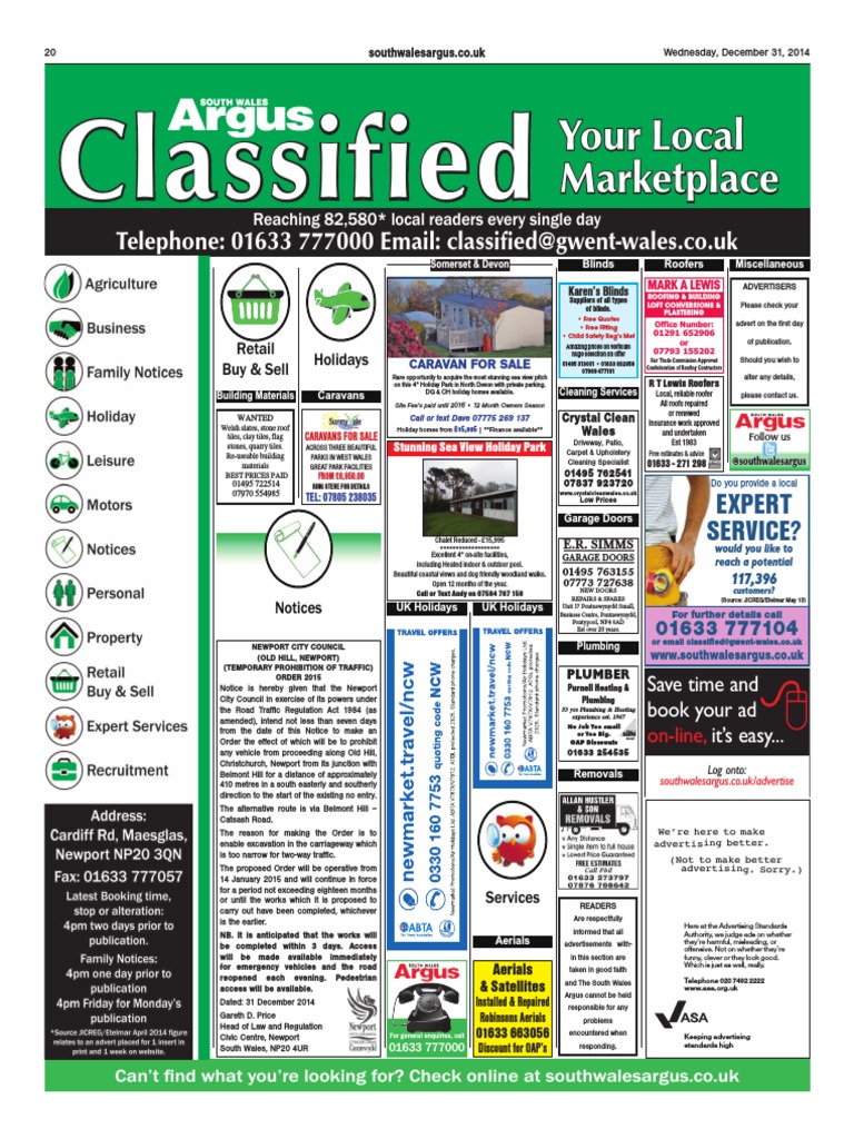 Argus Classified 311214 | PDF | Advertising | Newspapers