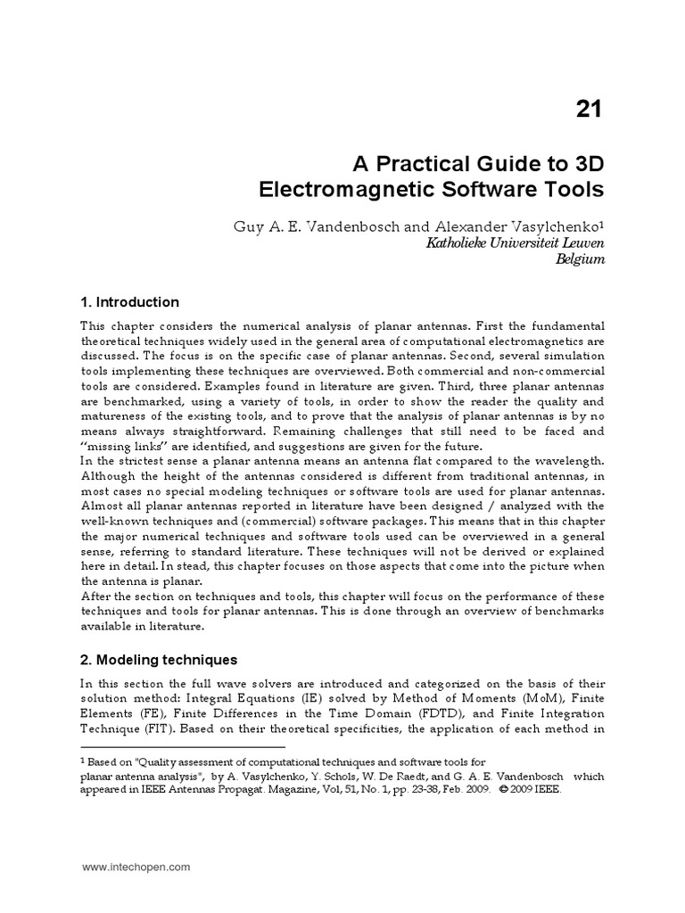 A Practical Guide To 3D Electromagnetic Software Tools | PDF | Finite ...