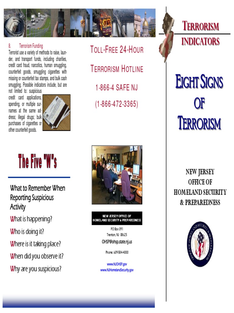 8 Terrorism Signs | PDF | Surveillance | National Security