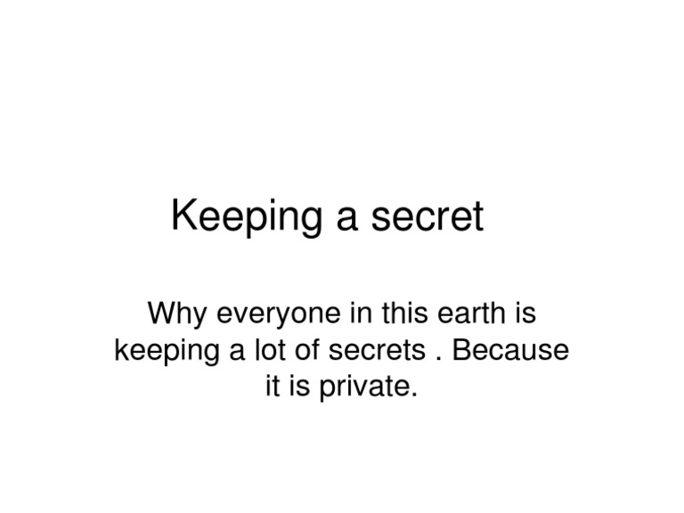 Keeping A Secret | PDF