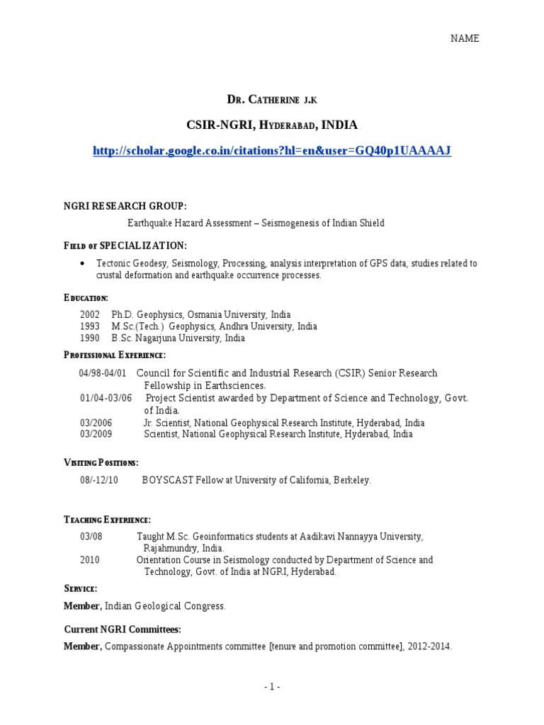 1033 CV | PDF | Earthquakes | Geophysics