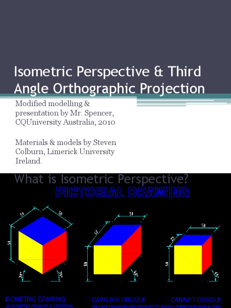 Isometric vs. Third Angle Projection | PDF | Perspective (Graphical ...