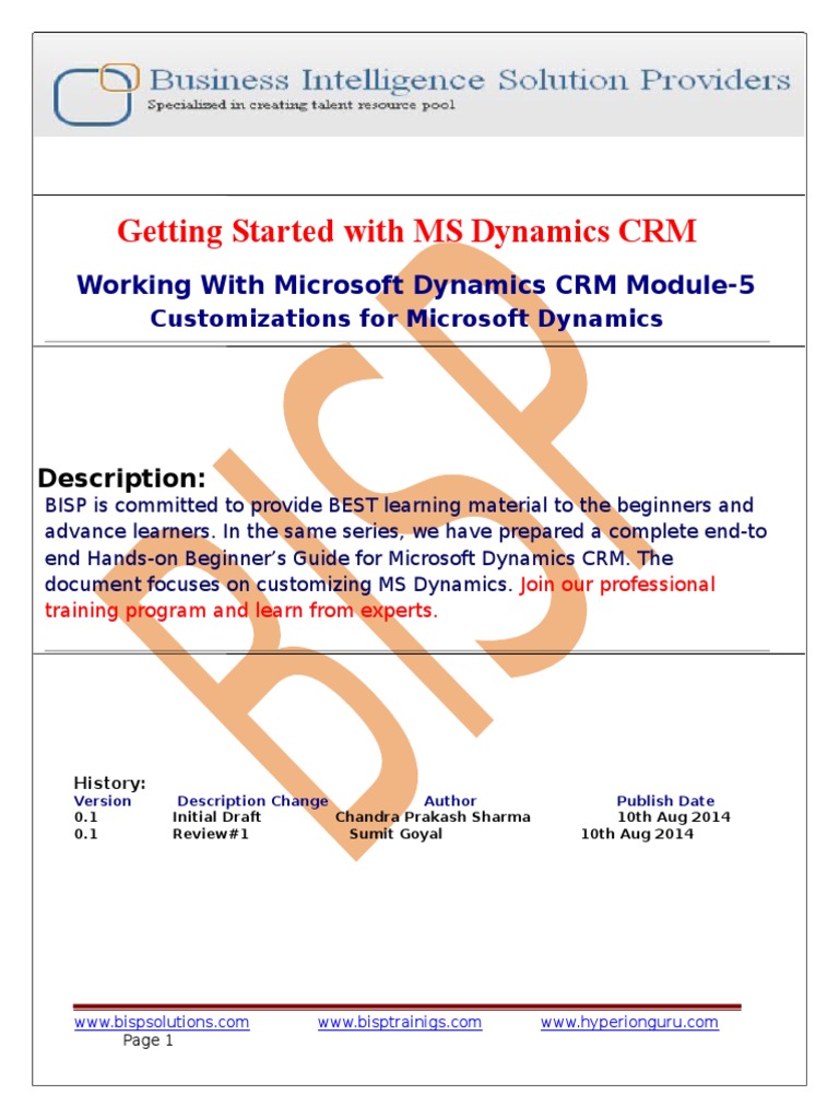 Customizing Microsoft Dynamics CRM | PDF | Customer Relationship ...