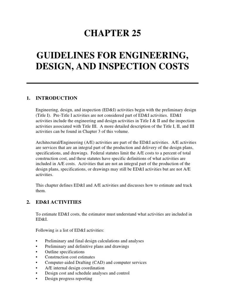 Guidelines For Engineering Cost | PDF | Specification (Technical Standard) | Engineering
