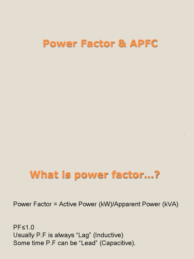APFC Class Notes Basics | PDF | Capacitor | Manufactured Goods