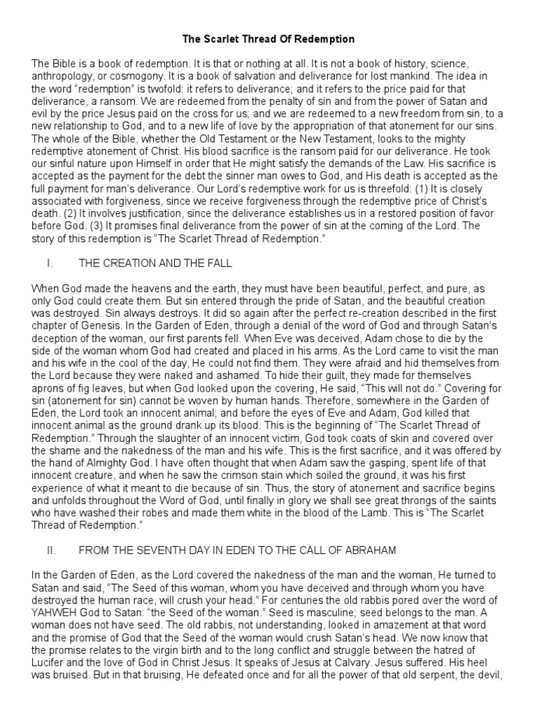 The Scarlet Thread of Redemption | PDF | David | Jacob