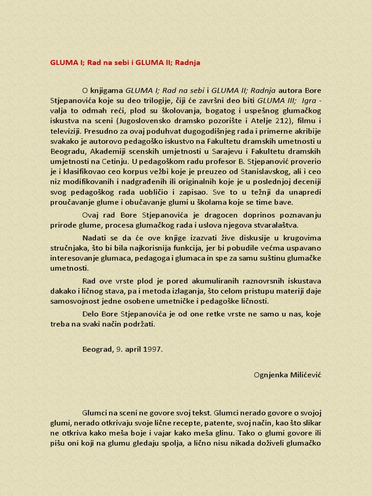 Boro Stjepanovic Gluma | PDF