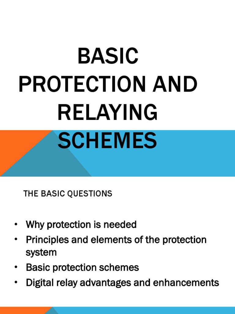 Basic Protection and Relaying Schemes | PDF | Electric Power System | Relay