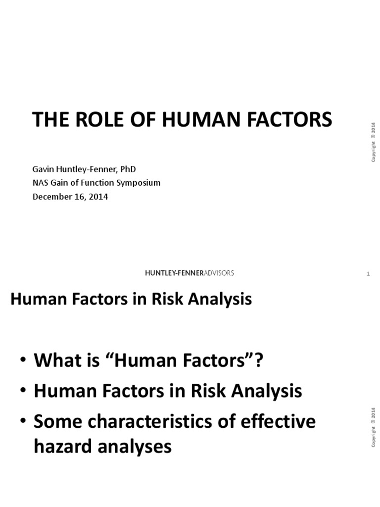 Session 8: The Role of Human Factors | PDF | Risk | Human Factors And ...