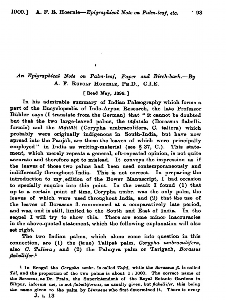 An Epigraphical Note On Palm-Leaf, Paper and Birch-Bark | PDF