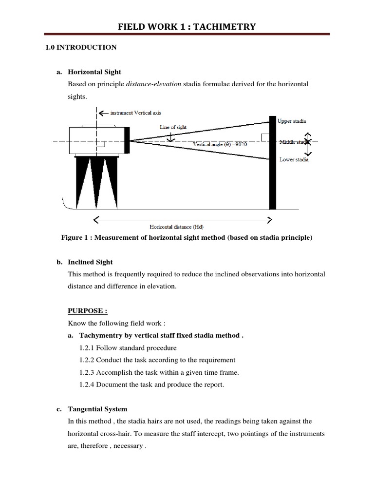 Field Work 1: Tachimetry | PDF | Surveying | Geography