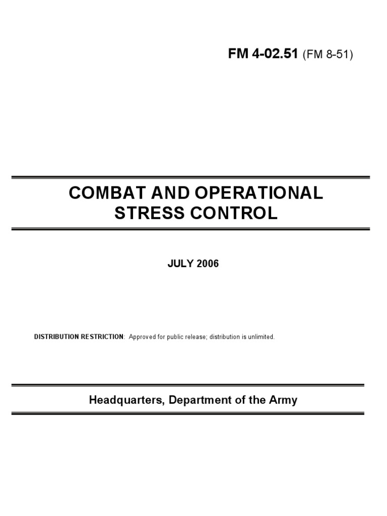 Army - FM4 02X51 - Combat and Operational Stress Control | PDF | Stress ...