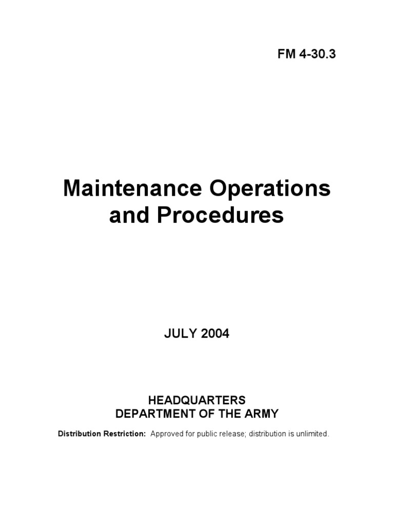 Army - FM4 30X3 - Maintenance Operations and Procedures | PDF ...