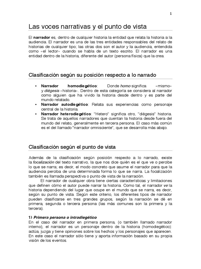 Las Voces Narrativas y El Punto de Vista | PDF | Narración | Science