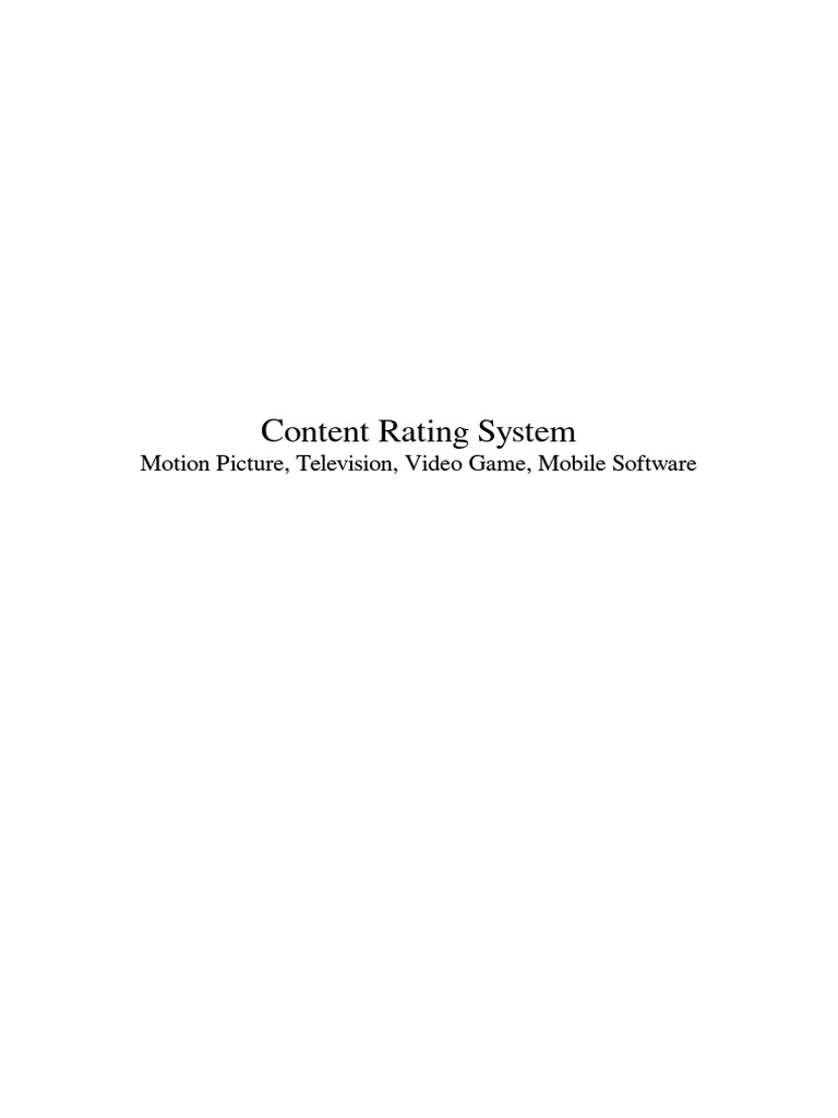 A Comprehensive Overview of Global Content Rating Systems for Motion ...
