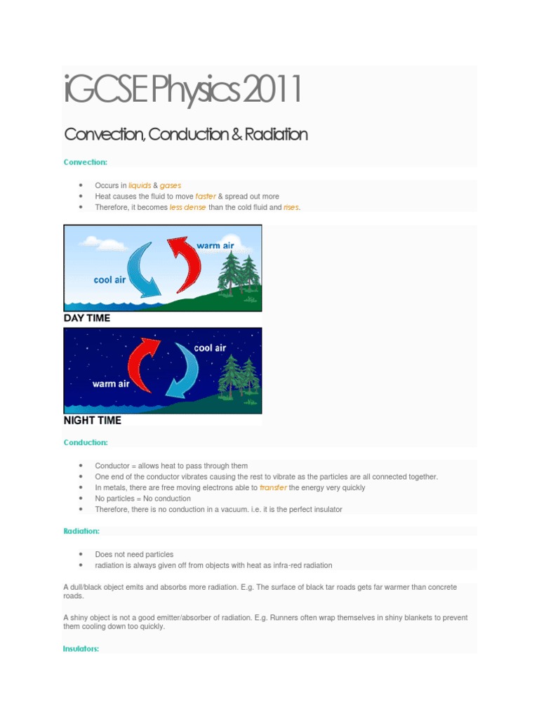 IGCSE Physics - Thermal Notes | PDF