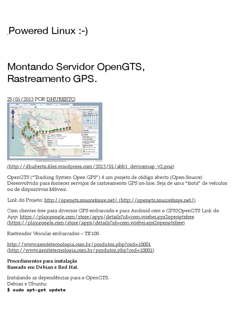Montando Servidor OpenGTS, Rastreamento GPS. - Powered Linux :-) | PDF ...