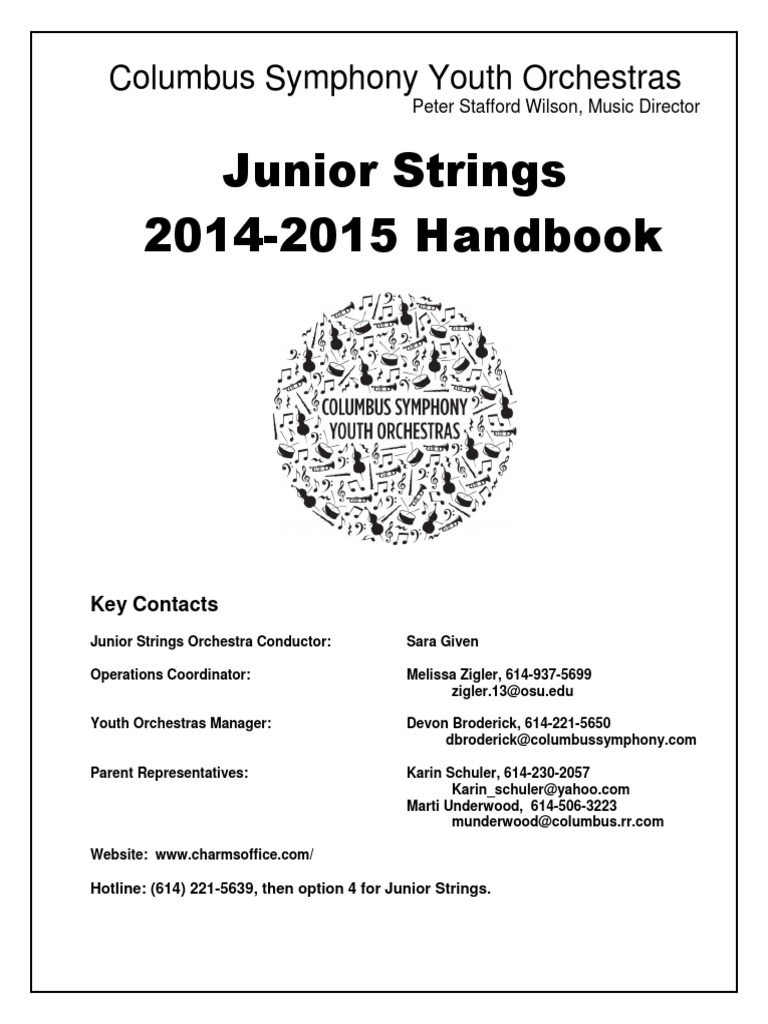 Junior Strings 2014-2015 Handbook: Columbus Symphony Youth Orchestras ...