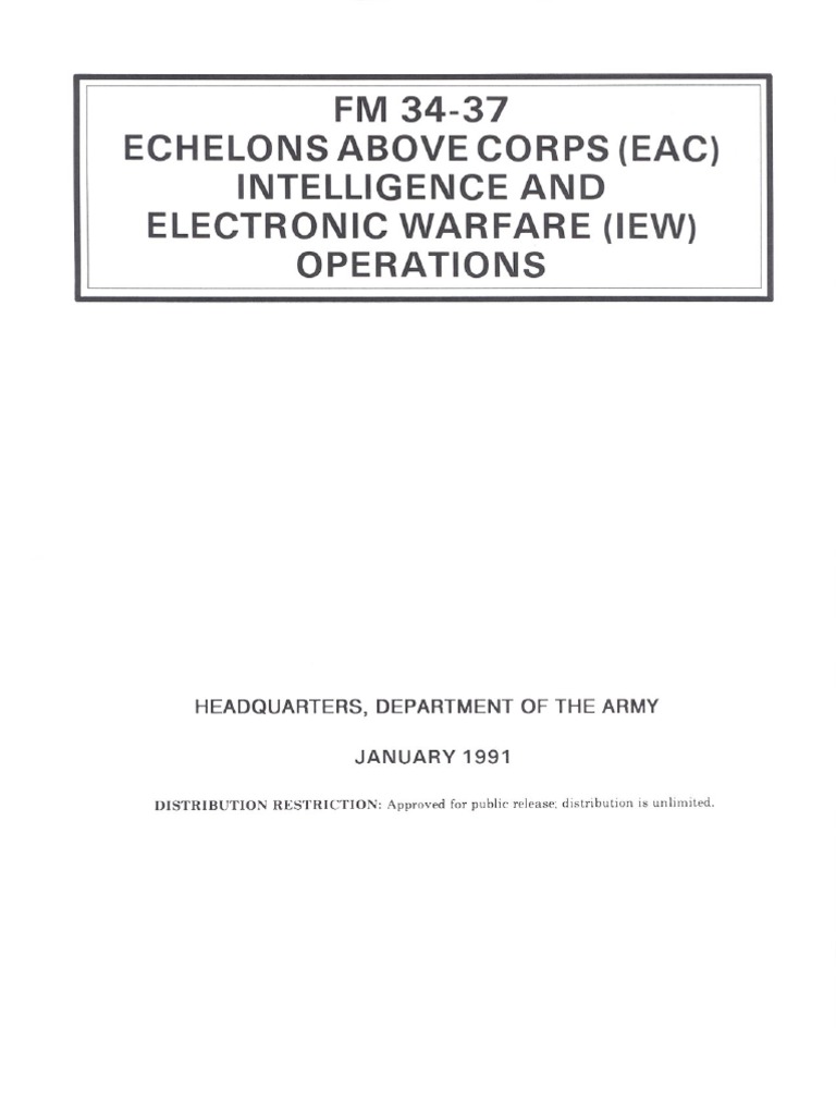 Army - fm34 37 - Echelons Above Corps Intelligence and Electronic ...