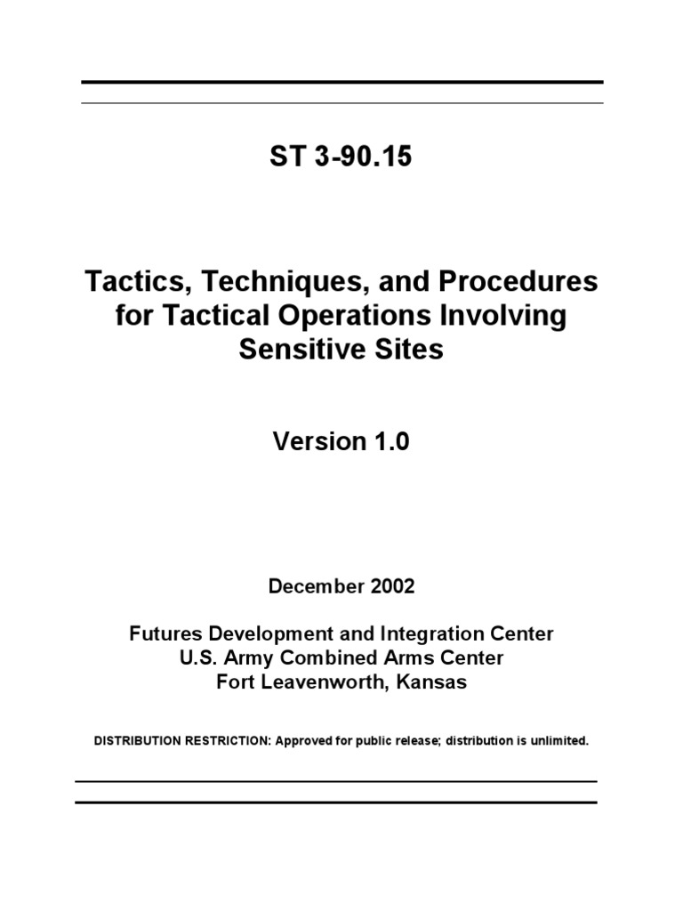 Army - st3-90 15 - Tactics, Techniques, and Procedures For Tactical ...