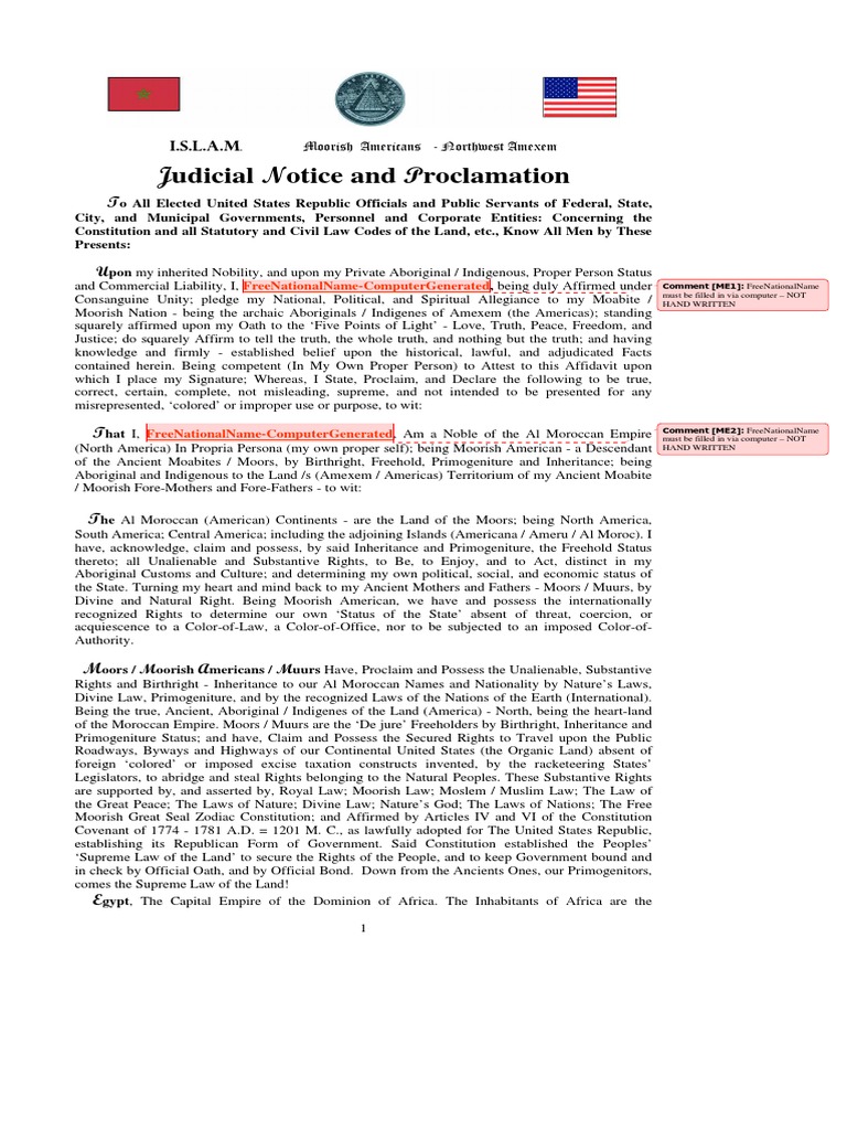 Web Judicial Notice and Proclamation 3 Example | United States ...