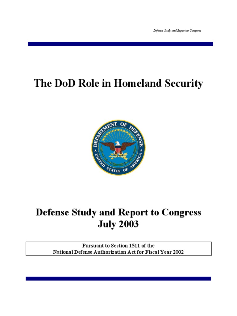 Ndaa Fy02 Report (Dod in HS) - Final | PDF | United States Department ...
